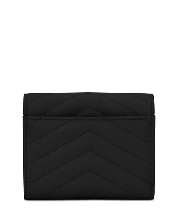 Saint Laurent Cassandre Matelassa Compact Tri Fold Wallet