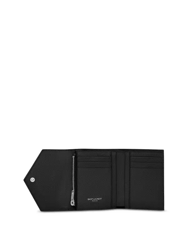 Saint Laurent Cassandre Matelassa Compact Tri Fold Wallet