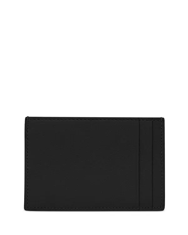 Saint Laurent Tiny Cassandre Card Case In Grained Leather