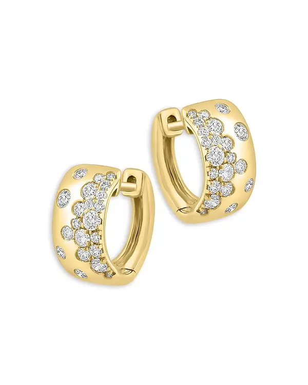 Bloomingdale'S Scattered Diamond Huggie Hoop Earrings - Gold