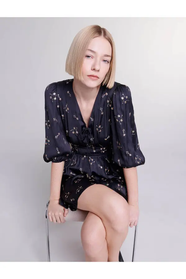 maje short sequin dress Sequin tweed mini dress Blue For Women