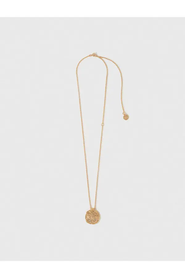 Maje Zodiac Medal Necklace - Aqua