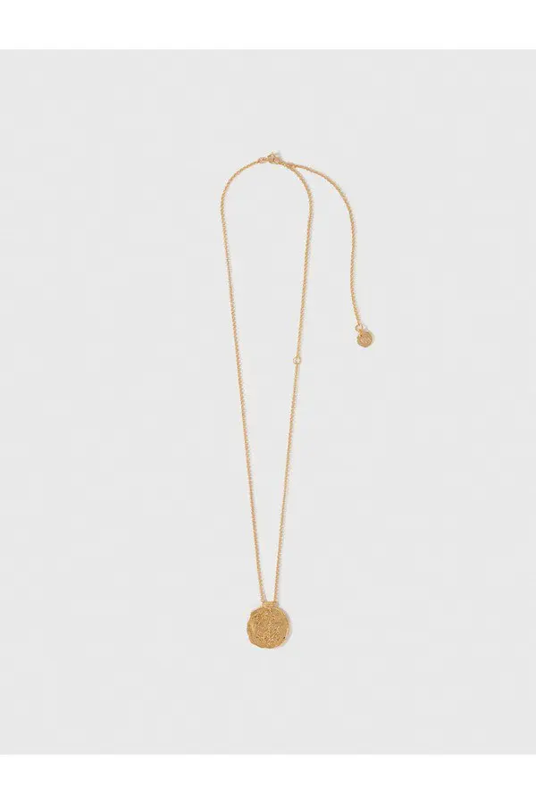 Maje Zodiac Medallion Necklace - Gold