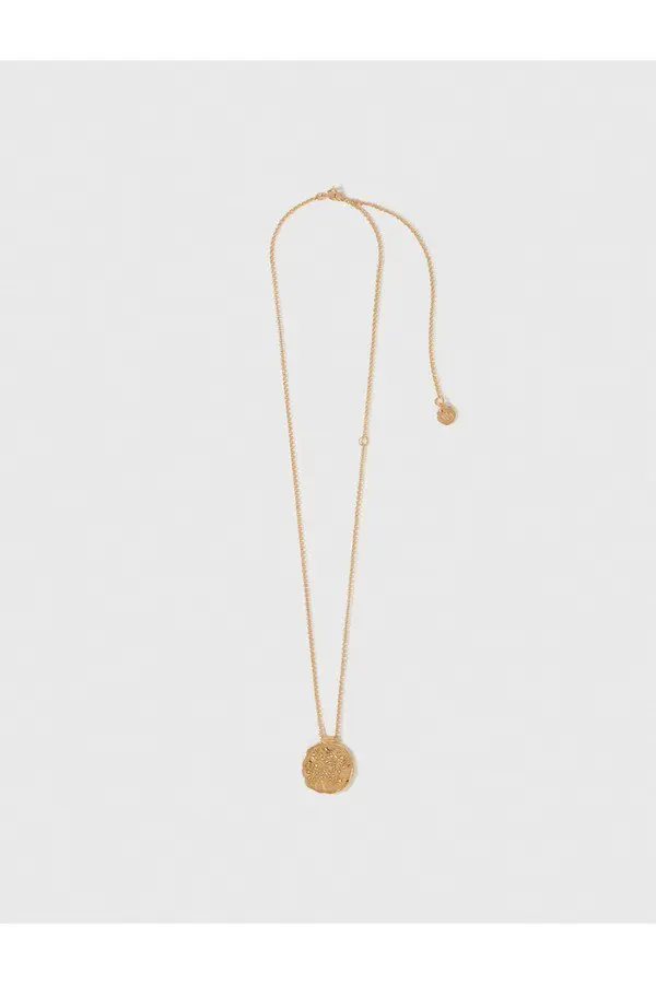 Maje Zodiac Medallion Necklace - Gold
