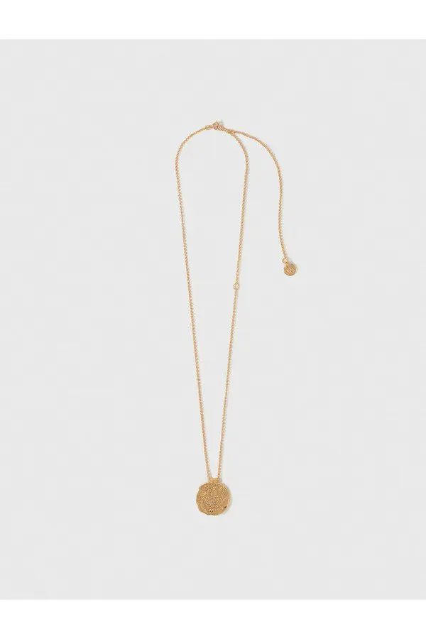 Maje Zodiac Medal Necklace - Gold
