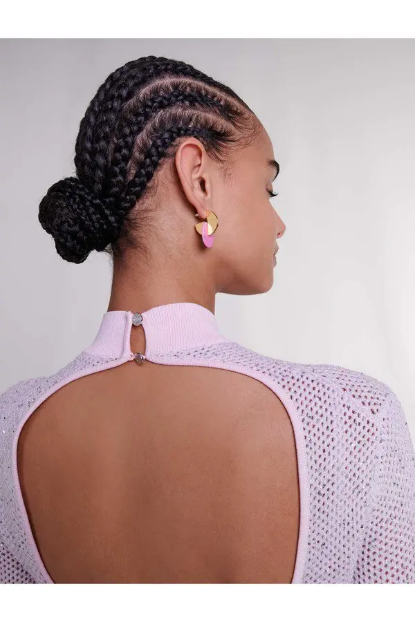Maje Semi-Sheer Knit Dress In Pink - 50% Off | Editorialist