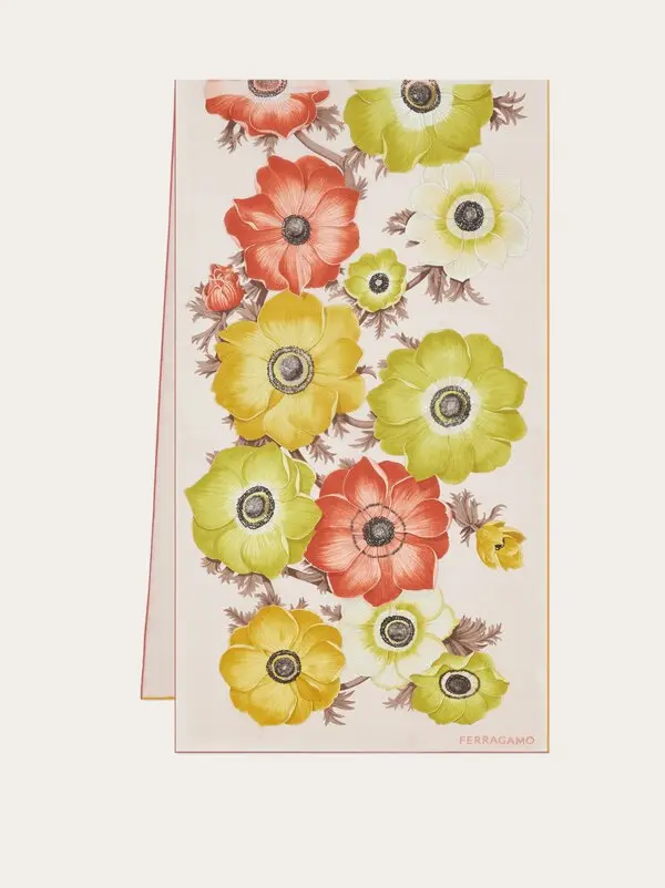 FERRAGAMO Anemone Print Silk Scarf - Multicolor