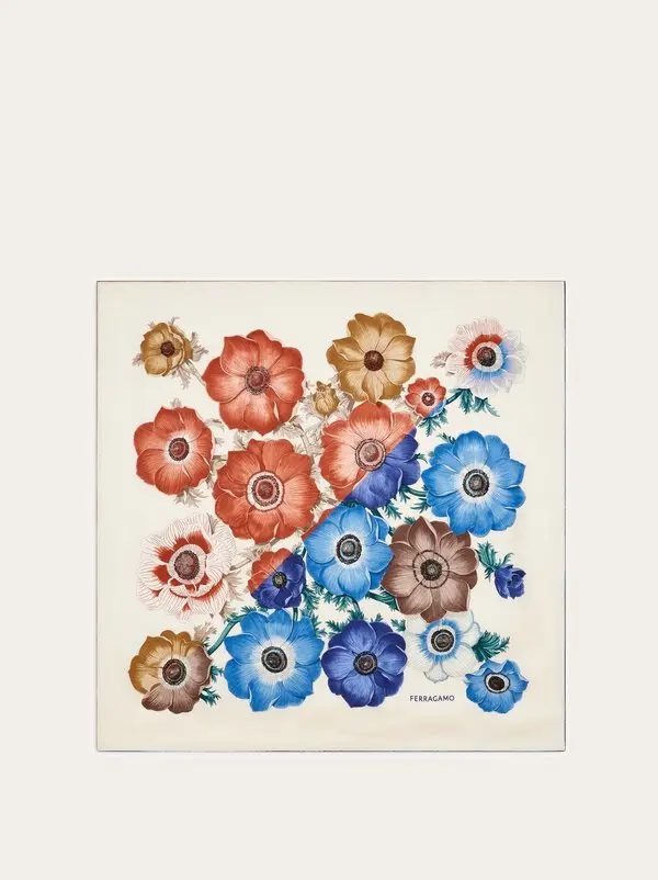 FERRAGAMO Anemone Print Silk Scarf - Multicolor