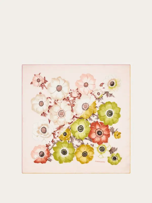 FERRAGAMO Anemone Print Silk Scarf - Multicolor
