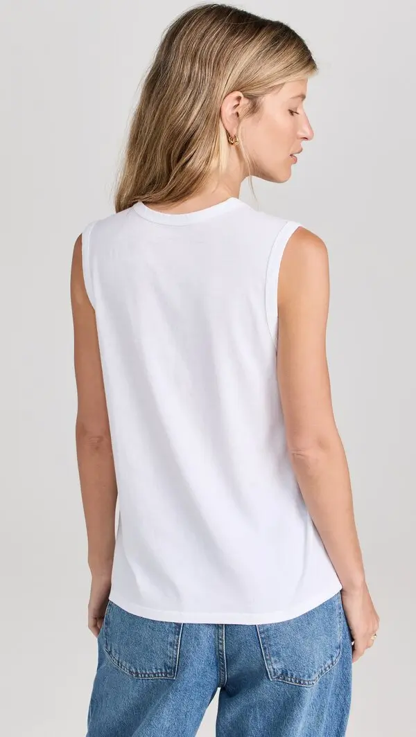 Another Tomorrow Sleeveless Tee - White