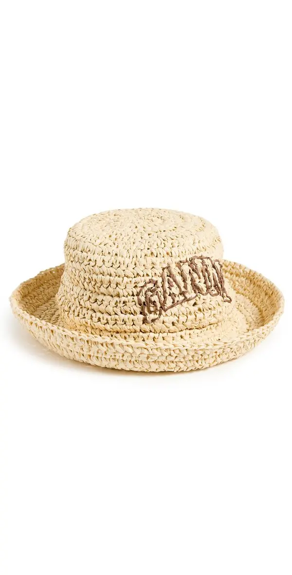 Ganni Summer Straw Hat In Almond Milk - 30% Off | Editorialist display picture 1