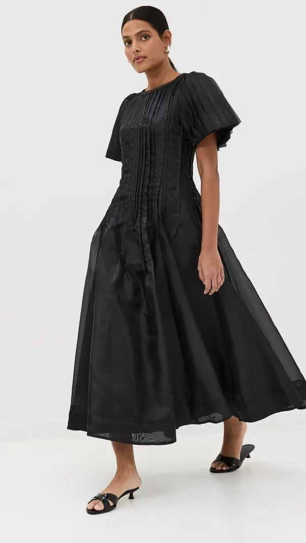 Aje Nova Pleated Midi Dress