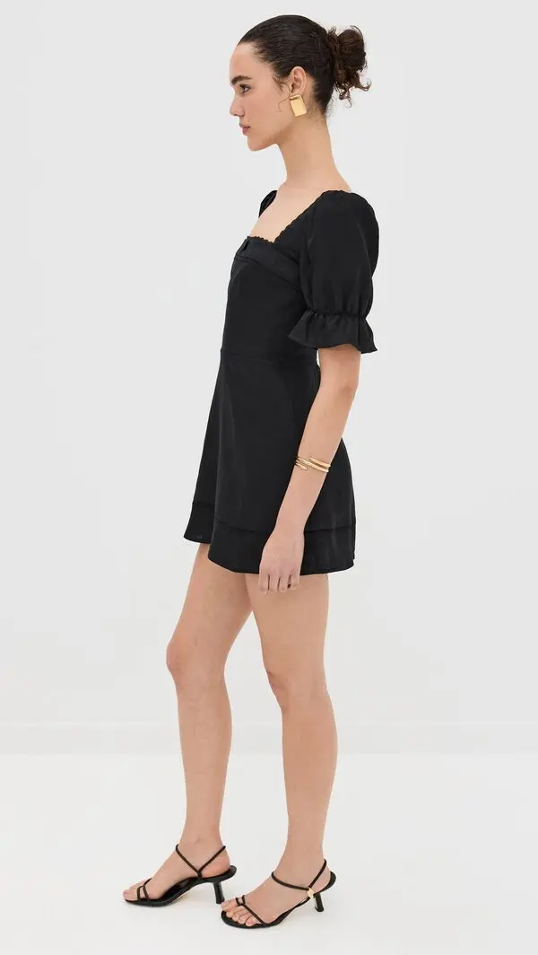 Reformation Evianna Linen Dress - Black | Editorialist