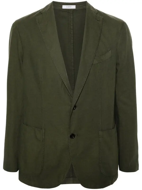 Boglioli Single-breasted Cotton Blend Blazer - Green