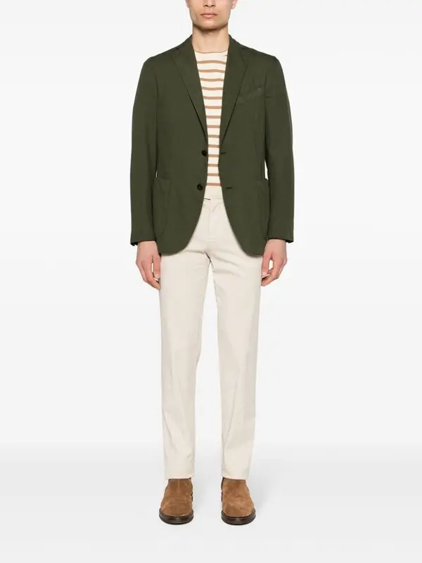 Boglioli Single-breasted Cotton Blend Blazer - Green