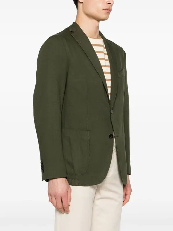 Boglioli Single-breasted Cotton Blend Blazer - Green