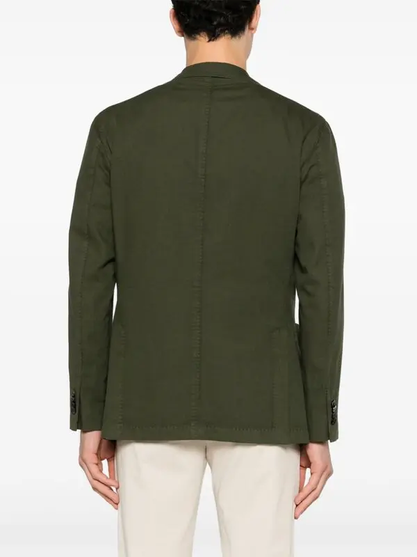Boglioli Single-breasted Cotton Blend Blazer - Green