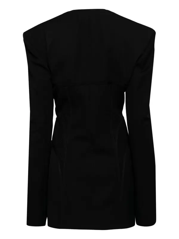 Mach & Mach Corset Hook-and-eye Wool Mini Dress
