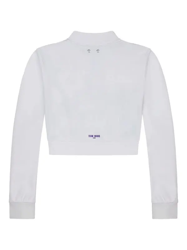 TEAM WANG DESIGN Logo-print Cropped Track Jacket - White