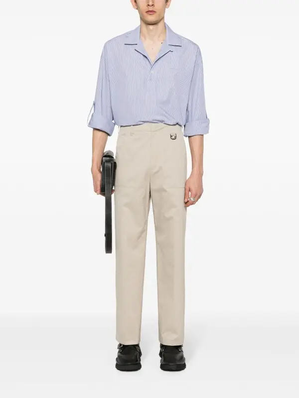 Fendi Logo-plaque Straight-leg Trousers