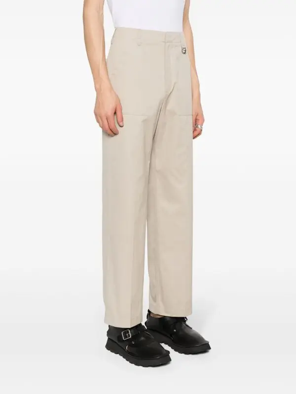Fendi Logo-plaque Straight-leg Trousers