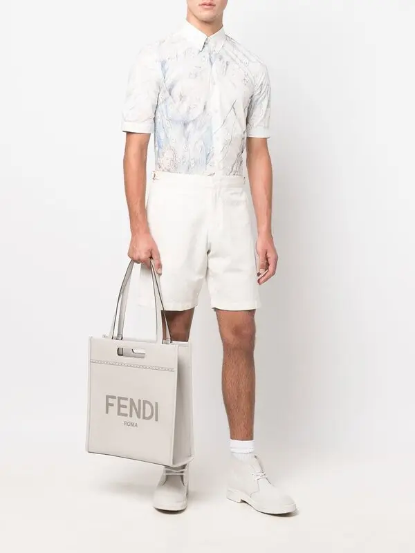 Fendi Embossed Logo Tote Bag