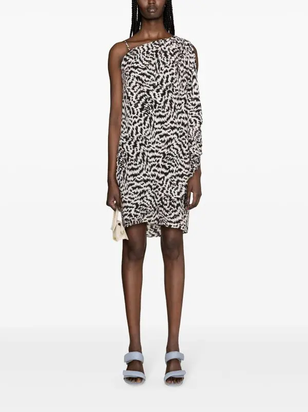 Karl Lagerfeld Elektrika-print Draped Minidress