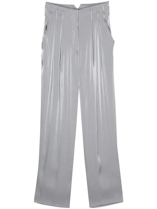GENNY Straight-leg Lamé Trousers - Grey