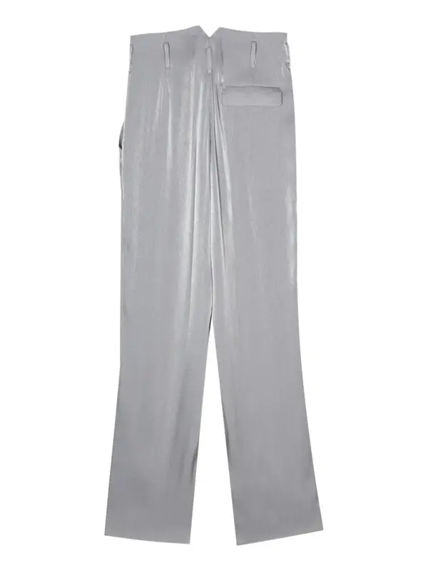 GENNY Straight-leg Lamé Trousers - Grey