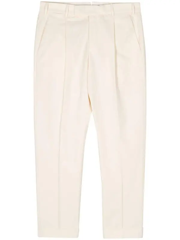 PT TORINO Pressed-crease Slim-cut Trousers - Neutrals