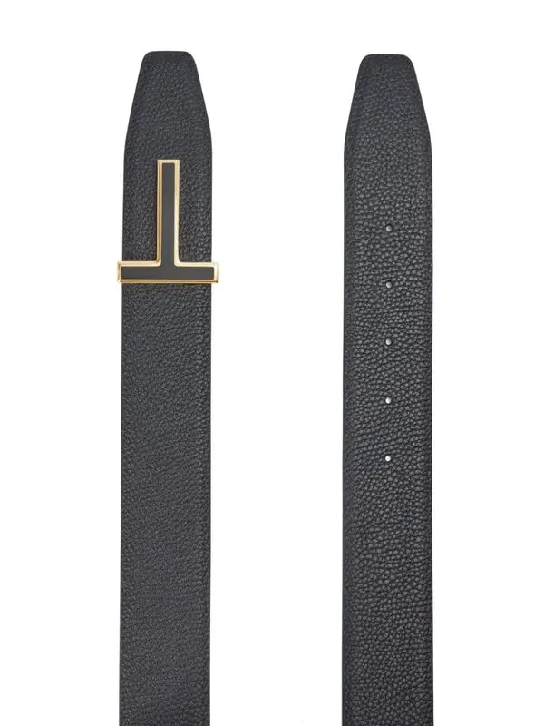 TOM FORD T-buckle Leather Belt - Black