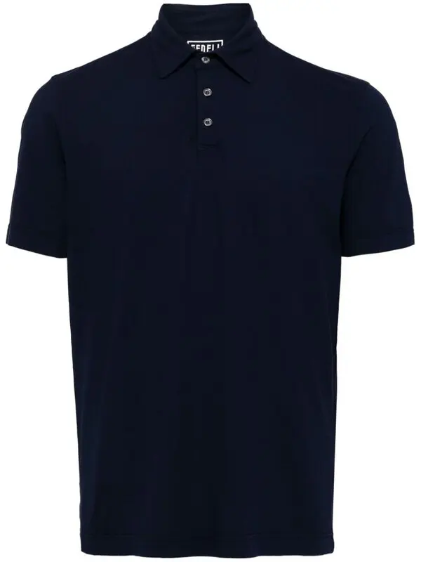 Fedeli Alby Jersey Polo Shirt - Blue