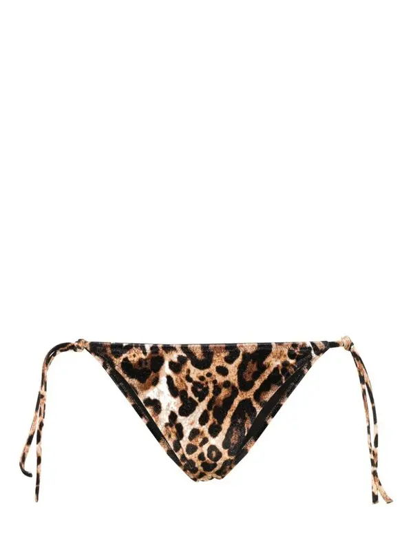 Vetements Leopard-print Velour Bikini Bottom - Brown