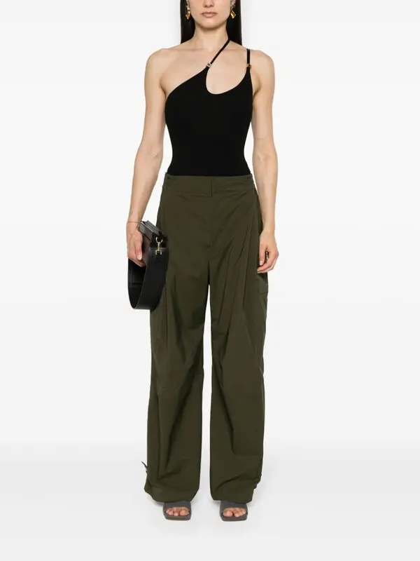 Elisabetta Franchi Spaghetti-strap Asymmetric Bodysuit