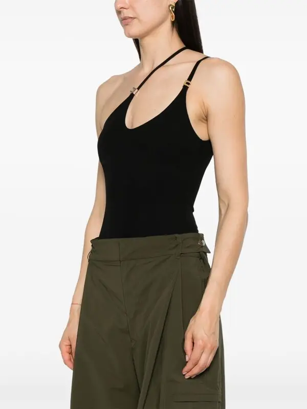Elisabetta Franchi Spaghetti-strap Asymmetric Bodysuit