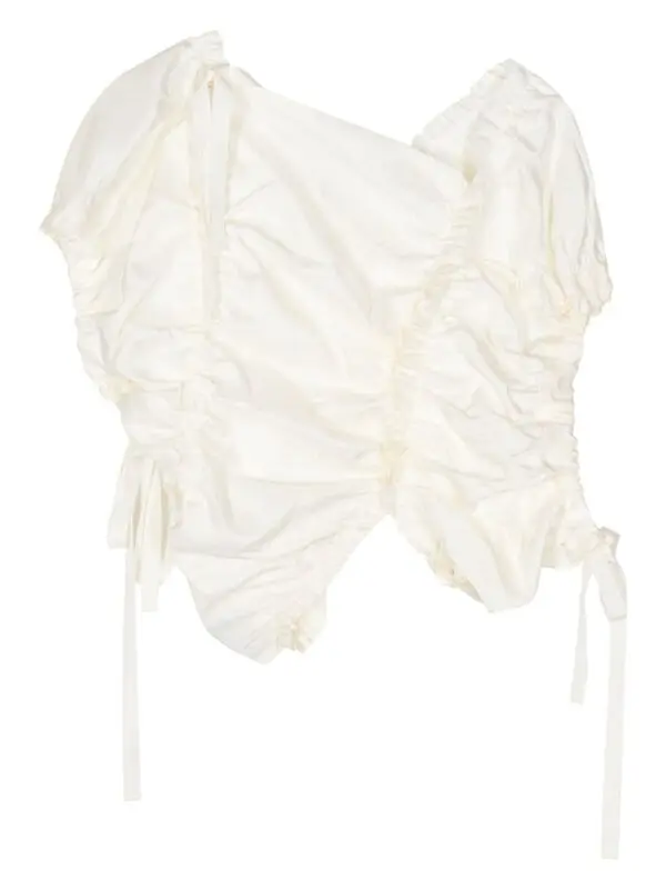 SHANSHAN RUAN Asymmetric Silk Top