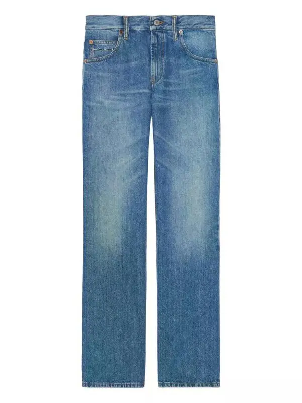 Gucci Horsebit-detail Straight-leg Jeans - Blue