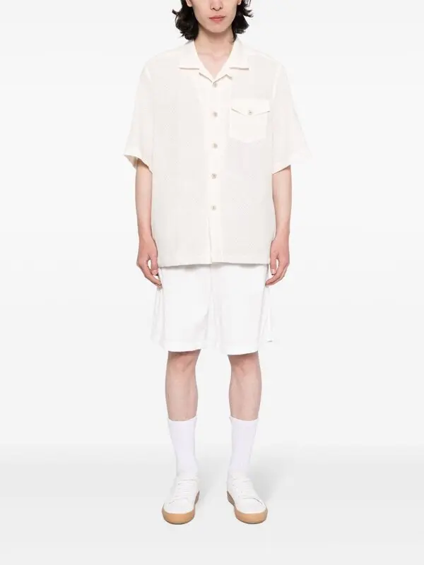 Eleventy Short-sleeve Pointelle-knit Shirt