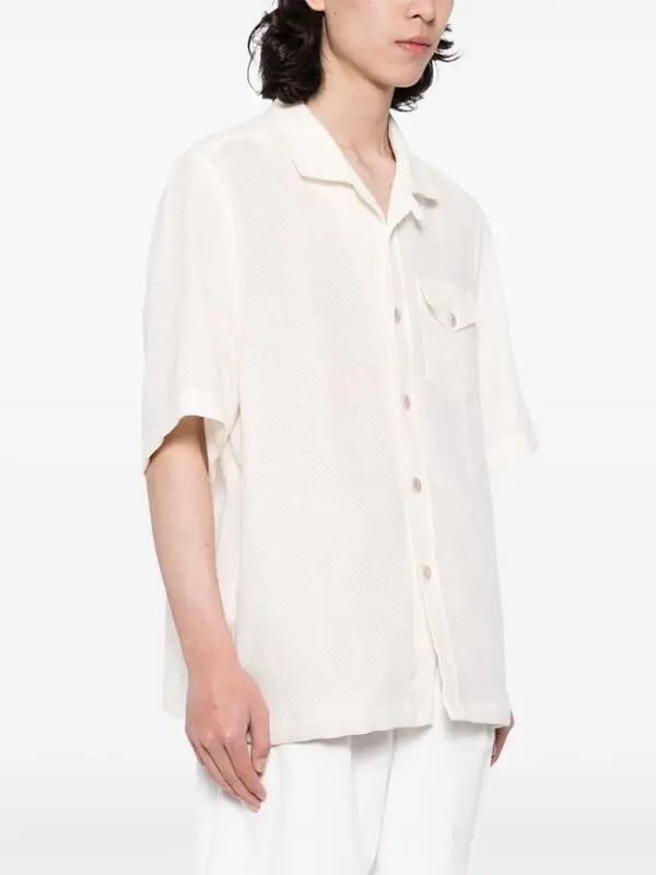 Eleventy Short-sleeve Pointelle-knit Shirt