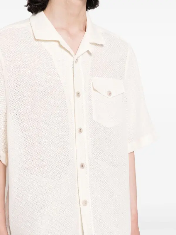 Eleventy Short-sleeve Pointelle-knit Shirt