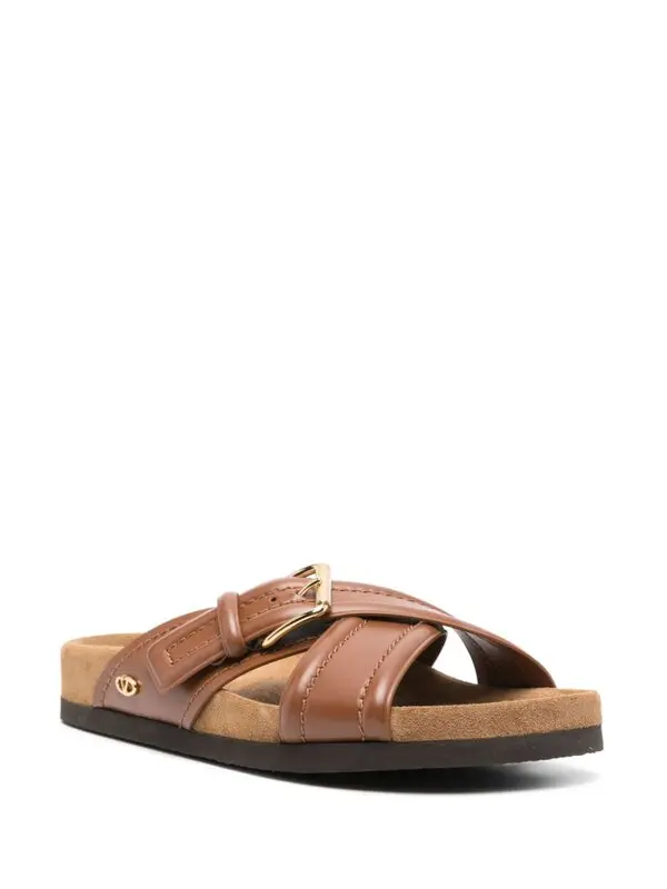 Valentino Garavani Vlogo Signature Buckle Sandals - Brown