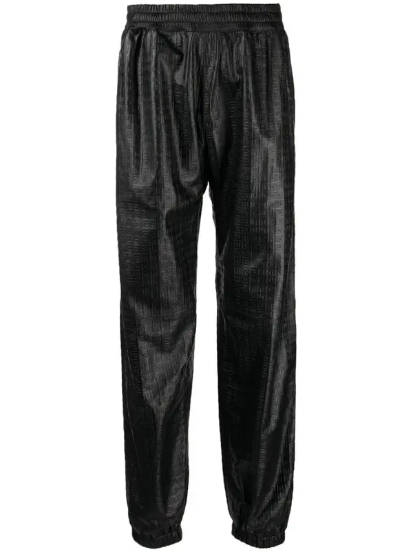 Givenchy Embossed 4g Pattern Leather Trousers