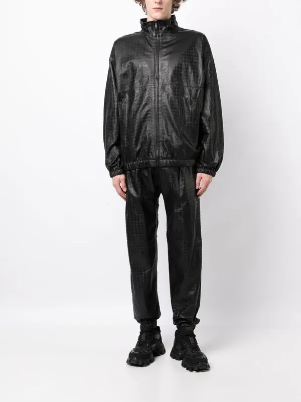 Givenchy Embossed 4g Pattern Leather Trousers