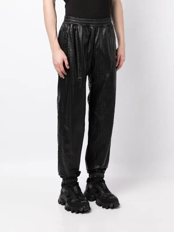 Givenchy Embossed 4g Pattern Leather Trousers