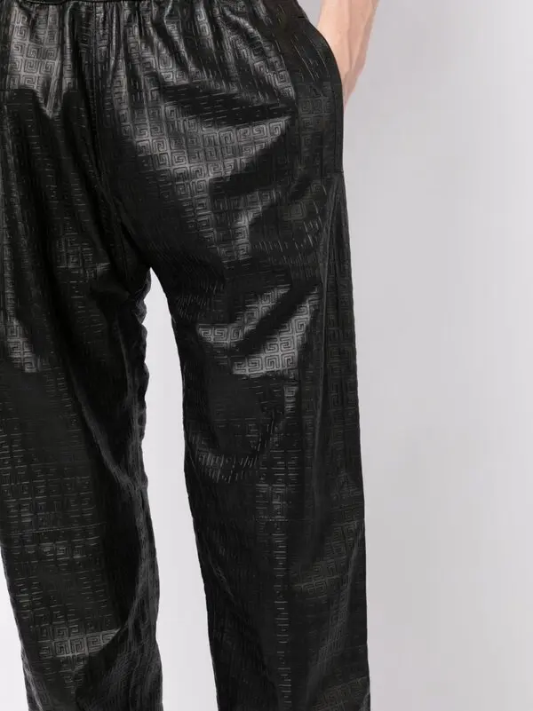 Givenchy Embossed 4g Pattern Leather Trousers