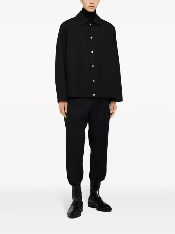 JIL SANDER Logo-print Cotton-poplin Shirt Jacket - Black