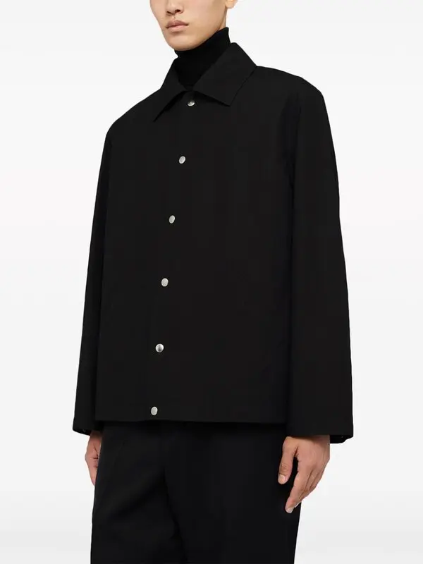 JIL SANDER Logo-print Cotton-poplin Shirt Jacket - Black