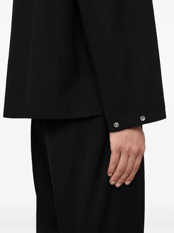 JIL SANDER Logo-print Cotton-poplin Shirt Jacket - Black