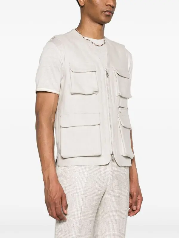 Eleventy V-neck Linen Vest