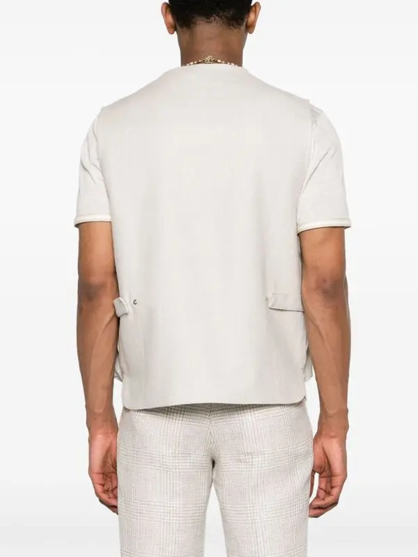 Eleventy V-neck Linen Vest
